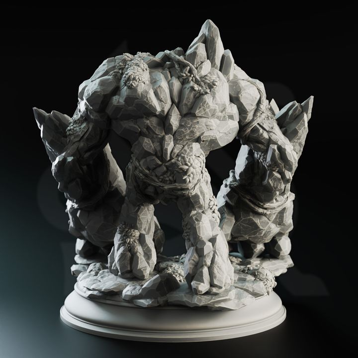 3D Printable Elemental Golems - The Three Faces by DM Stash